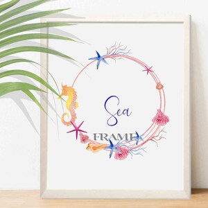 Sea Life Frame. Ocean Seahorse Clipart. Underwater Borders and - Etsy