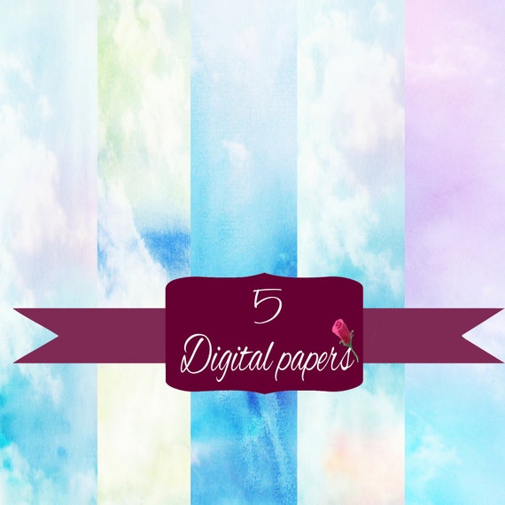 Gorgeous Sky Fine Art Digital Paper Beautiful Sky Scrapbook | Etsy