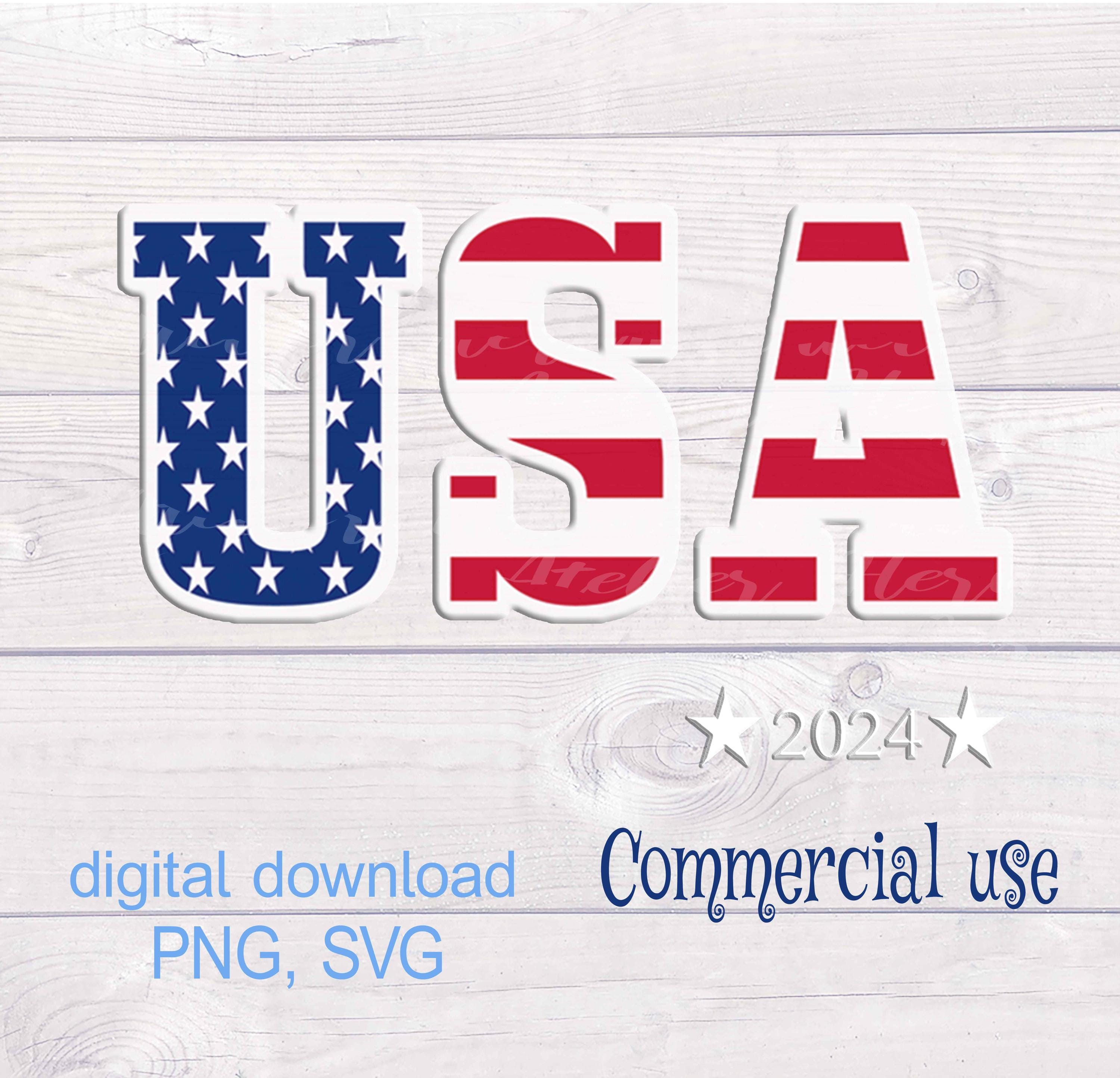 USA Flag 2024 Svg & PNG Files - Etsy
