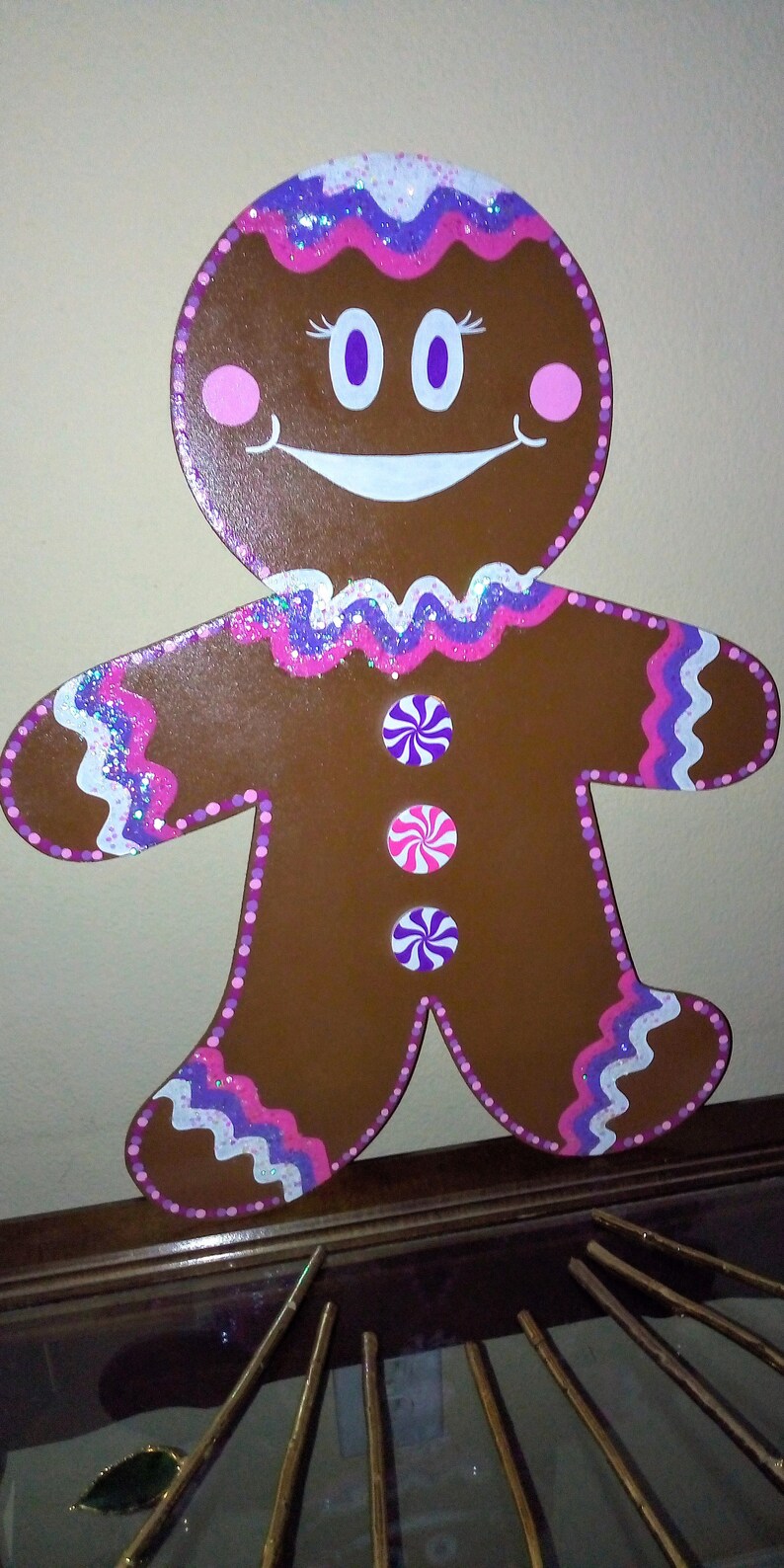 Gingerbread Girl Sign Door Hanger Custom Sign Holiday Wall | Etsy