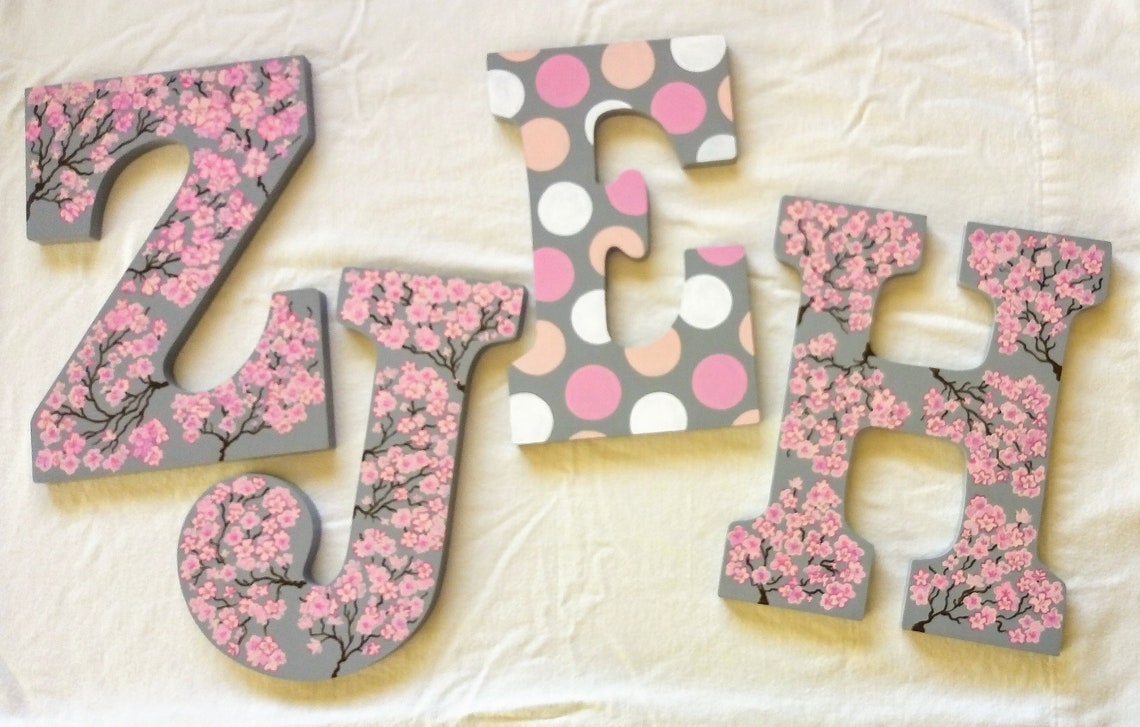 Cherry Blossom Wall Letters Cherry Blossoms Nursery Wall - Etsy