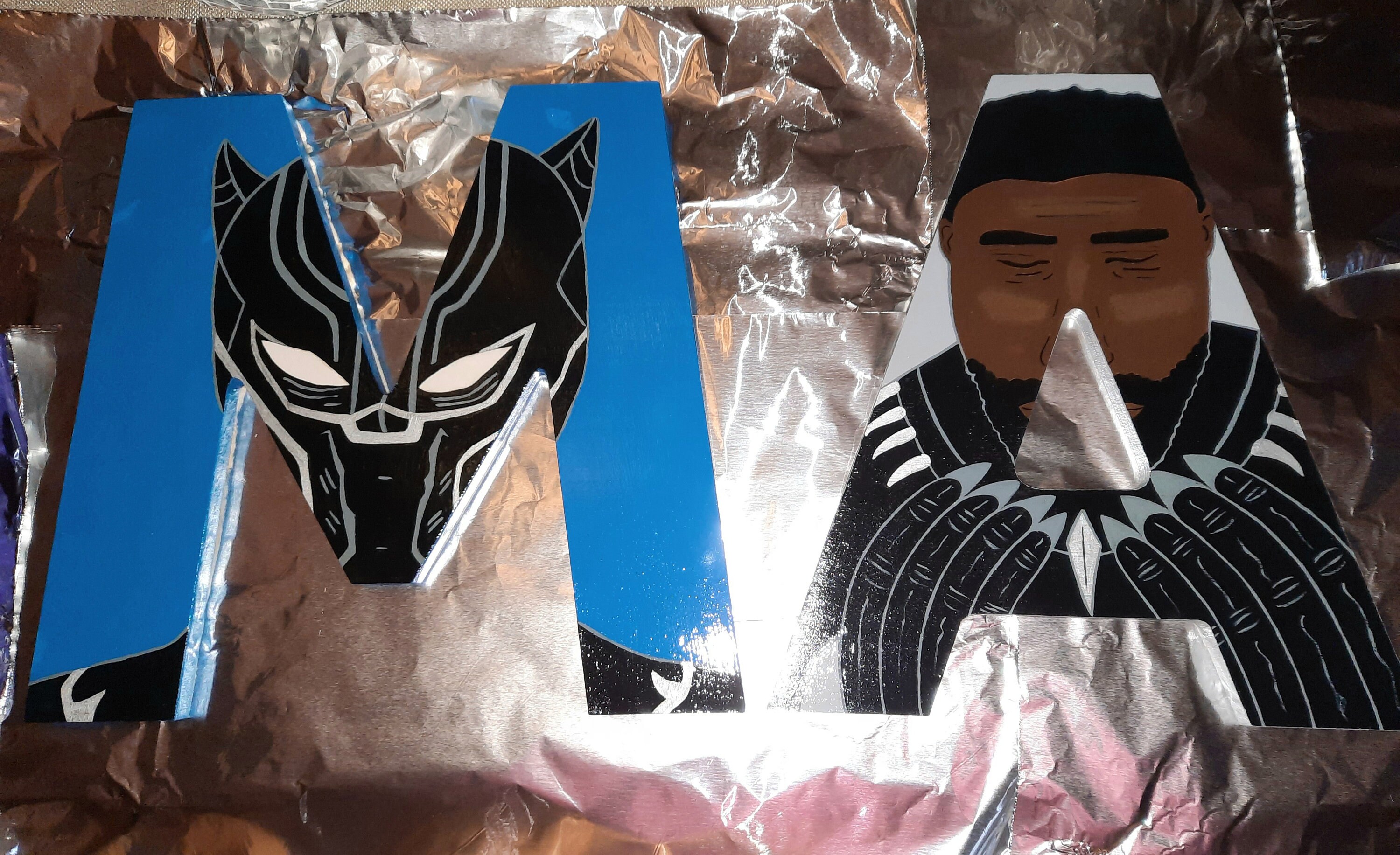 Black Panther Superhero Wall Letters, Superhero Letters, Wood Letters ...