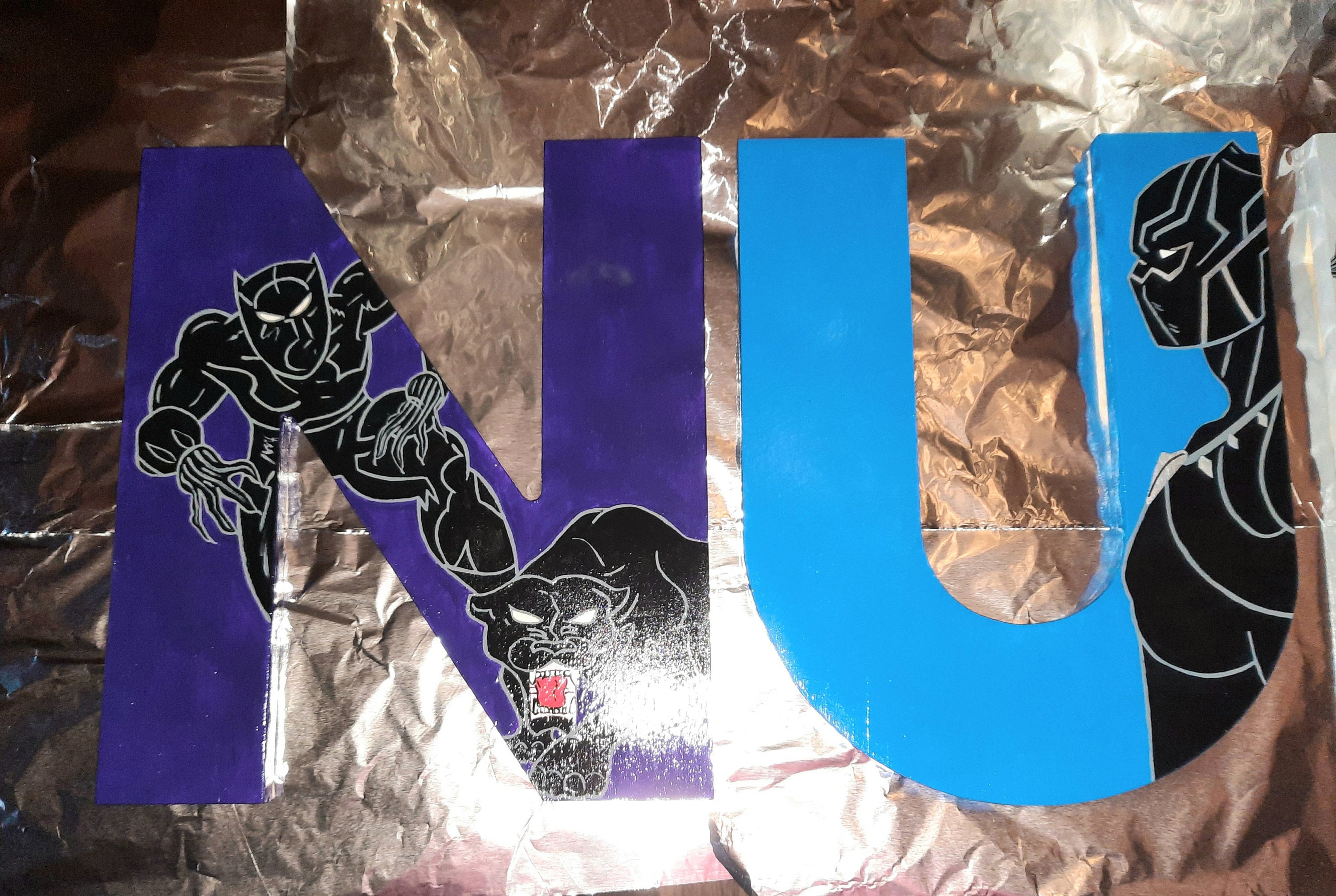 Black Panther Superhero Wall Letters, Superhero Letters, Wood Letters ...