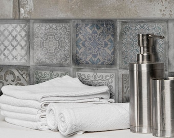 Slate Effect Tile Stickers Grey Tiles Removable Tile Decals Peel and ...