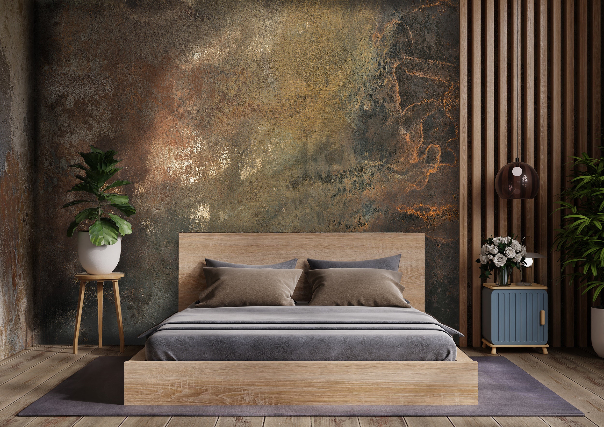 Rusted Peel & Stick Wallpaper Brown Wallpaper Industrial - Etsy