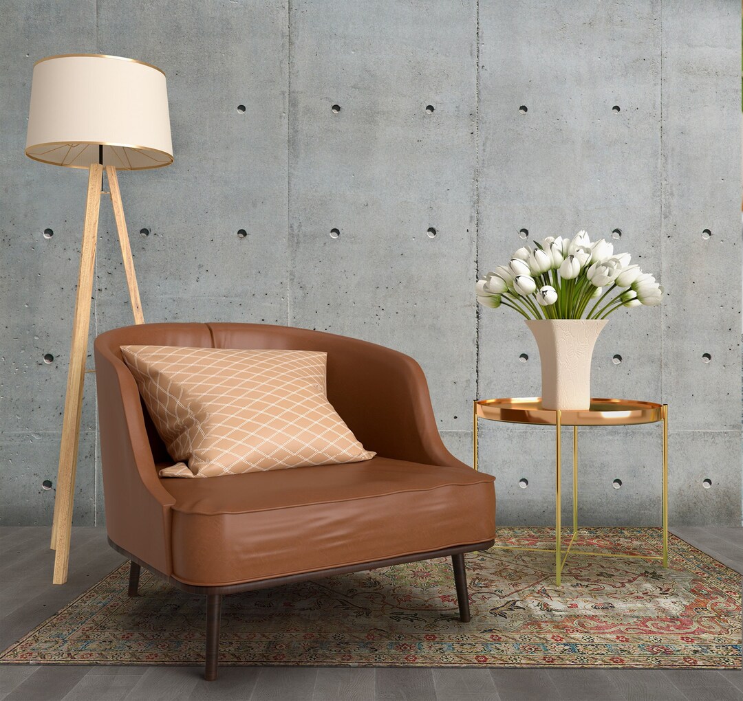 Mustafa Vinyl Mat, Linoleum Rug, PVC Floor Mat, Boho Living Room Rug ...