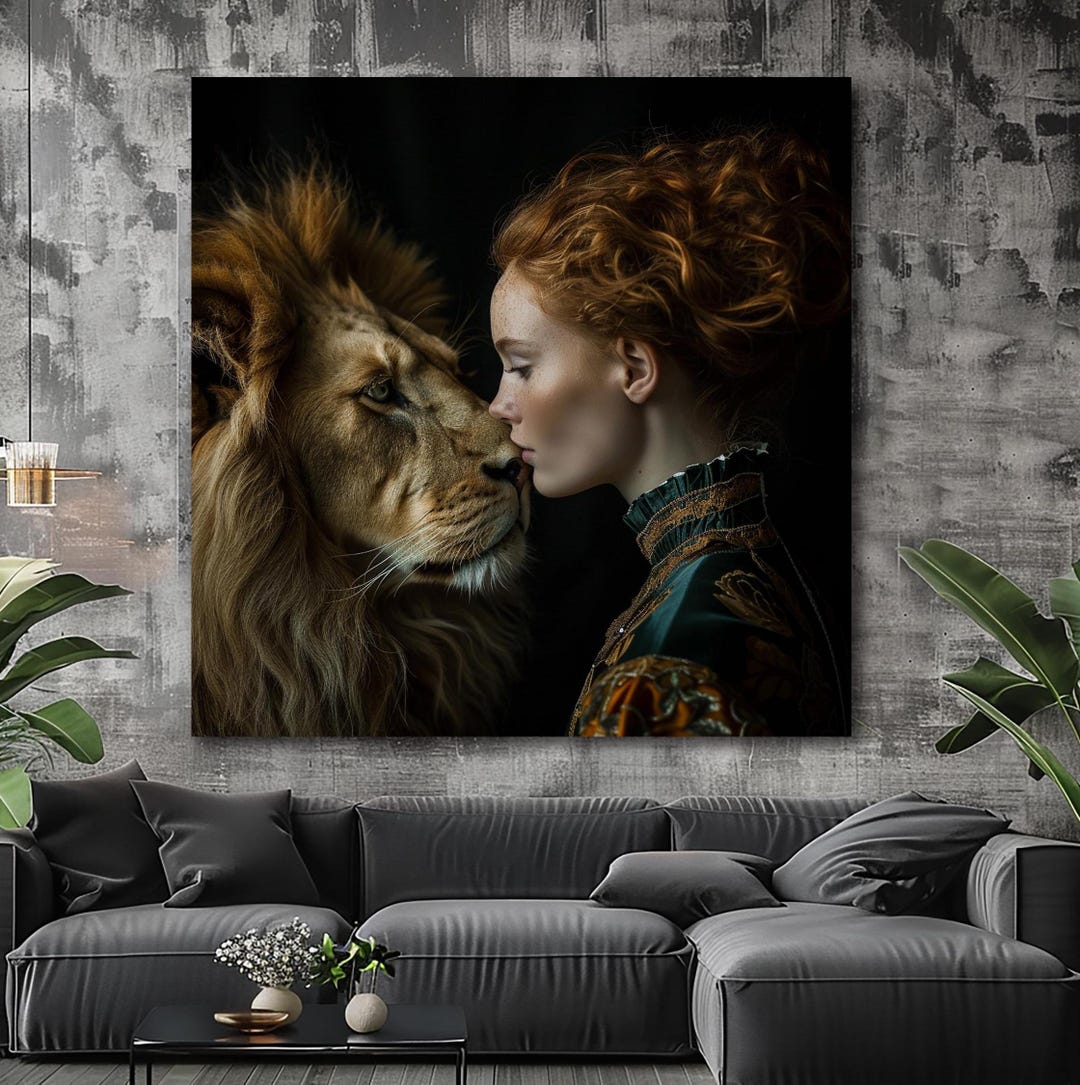 Girl With a Lion, Renaissance Art, Architectural Art, Modern Art, Wall ...