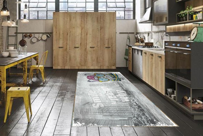Smile : Vinyl Kitchen Floor Mat Vinyl Floor Rug Area Rug - Etsy