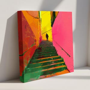 Spanish Stairs, Colorful Art, Architectural Art, Modern Art, Wall Art ...