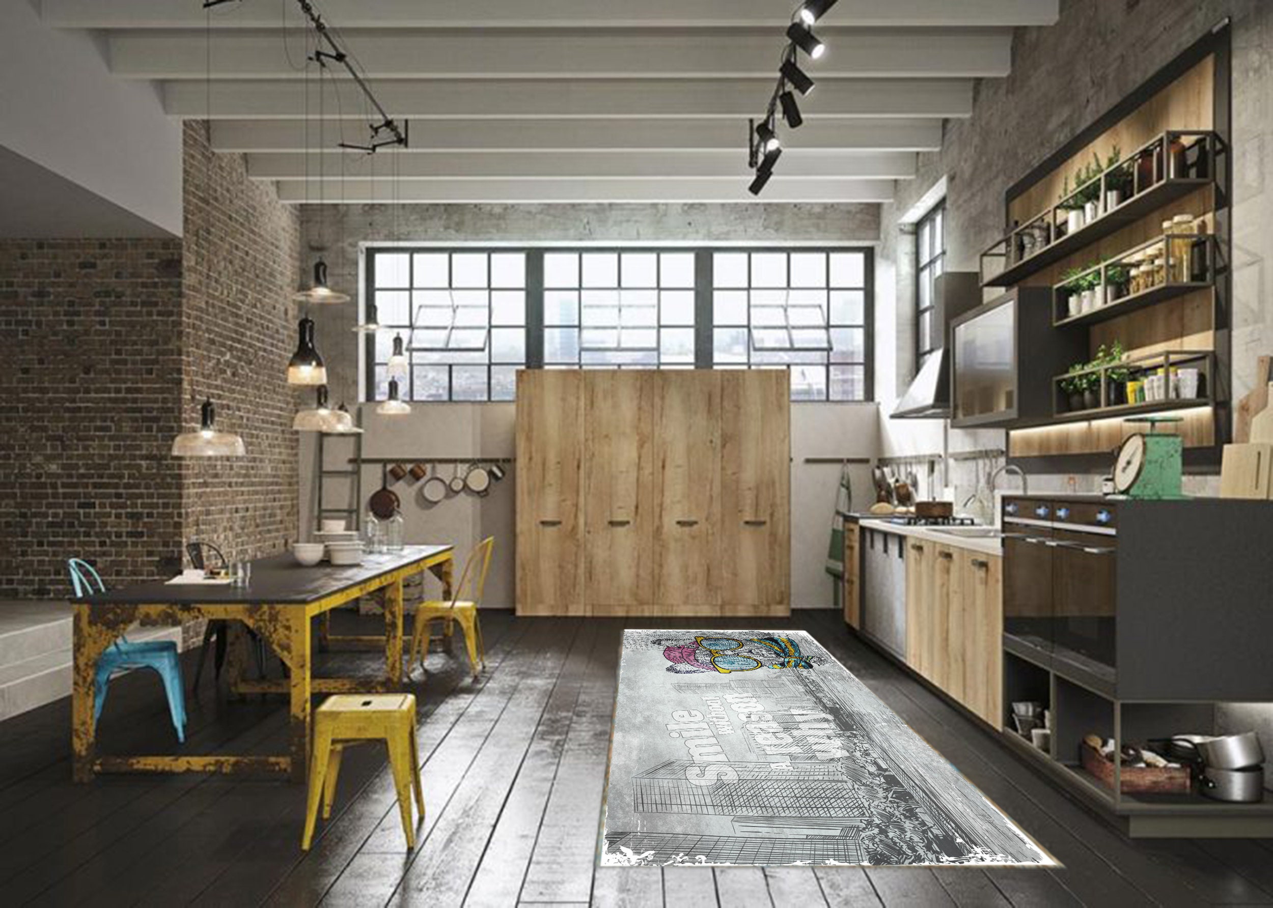 Smile : Vinyl Kitchen Floor Mat Vinyl Floor Rug Area Rug - Etsy