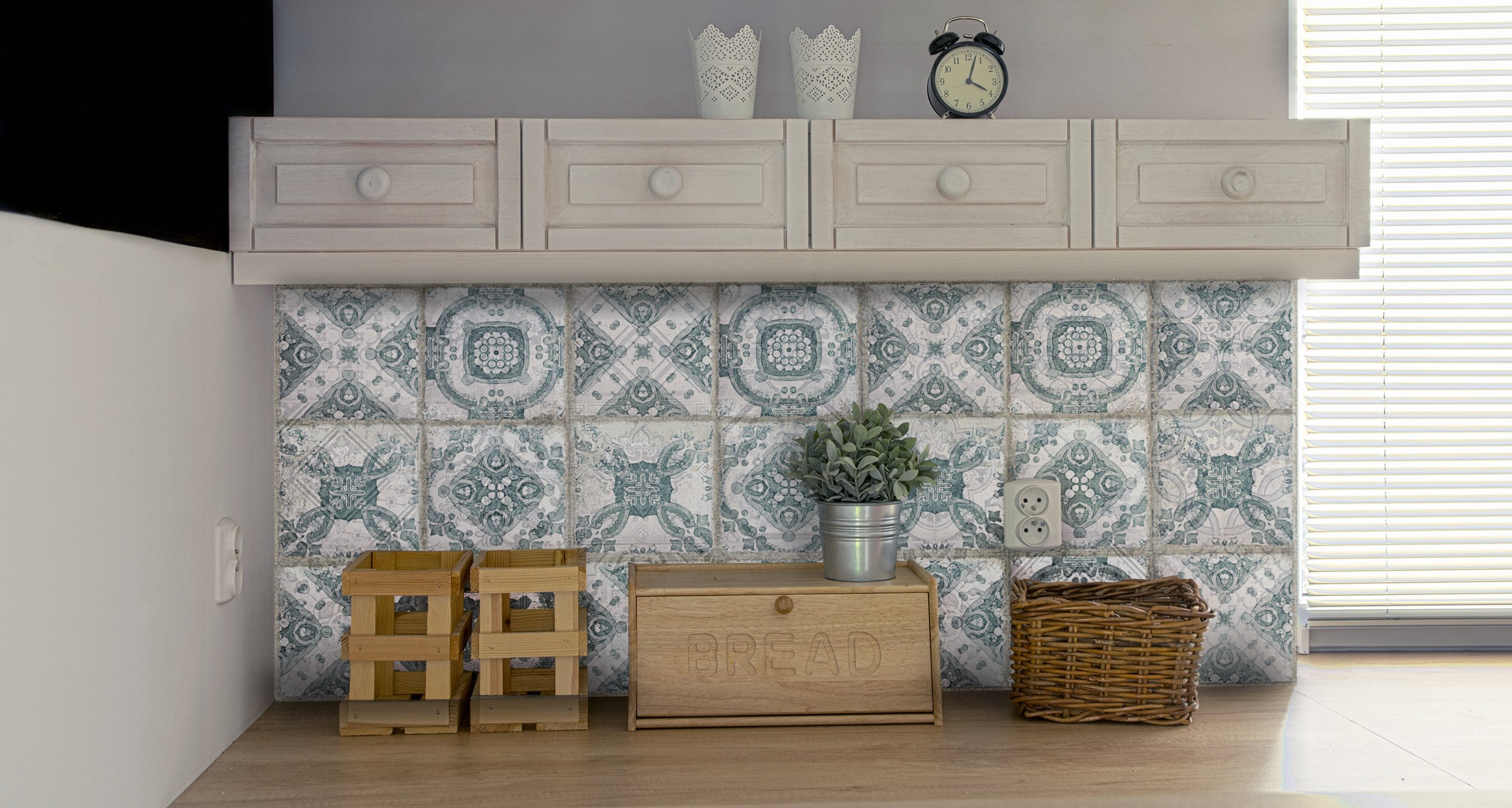 Vintage Tile Stickers Blue Green Machuca Spanish Kitchen - Etsy