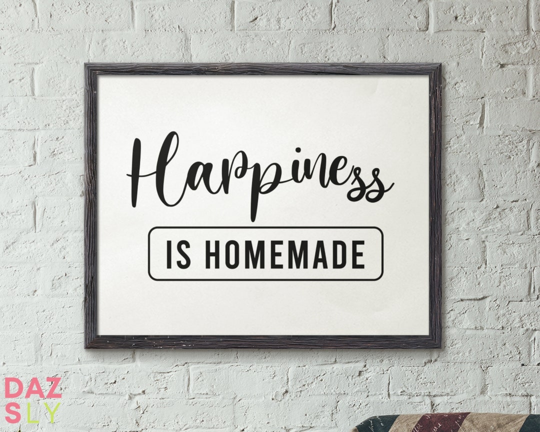 Happiness Is Homemade Printable Art Motivational Quote Wall - Etsy España
