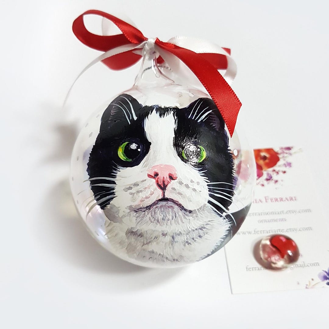 Gatto personalizzato dipinto a mano. Regali di Natale personalizzati ...