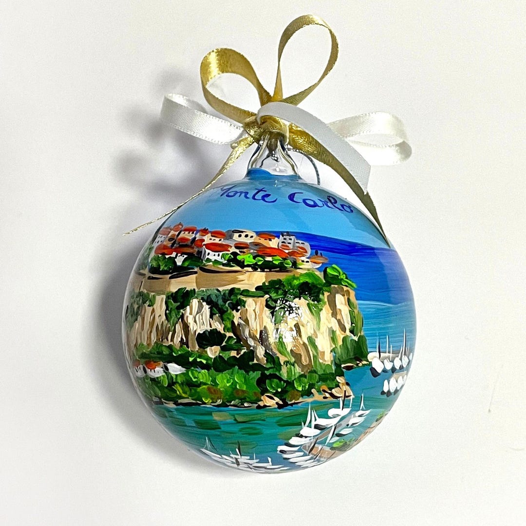 Monte Carlo Ornament, France Themed Gifts. Hand Painted Decoration Gift ...