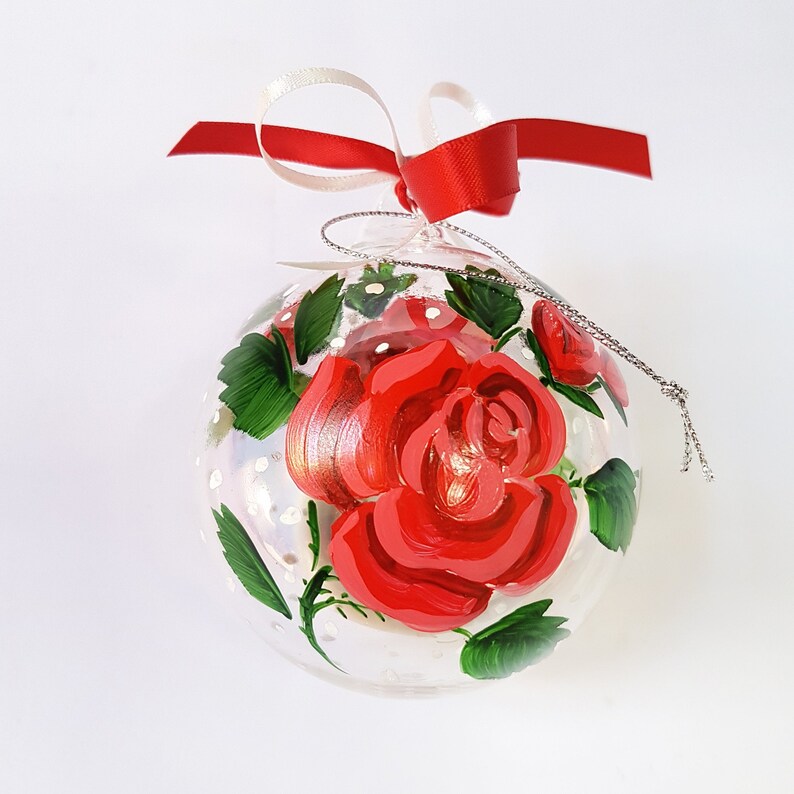 Red Roses Ornament Personalized Gift for Her Completely Hand - Etsy