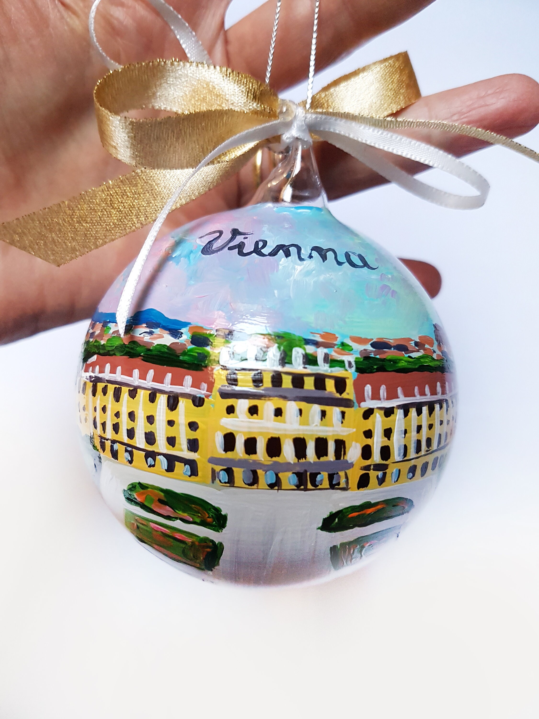 Vienna ornament personalized travel souvenir with lettering | Etsy