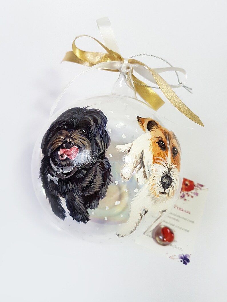 Two Dogs Portrayed on a Glass Sphere Hand-painted Copy From | Etsy
