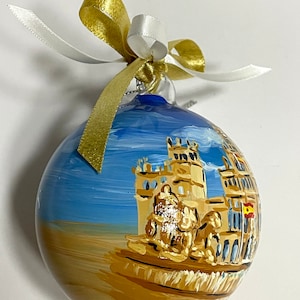 MADRID Ornament, Personalized Spain Countries. Hand Painted Square on ...