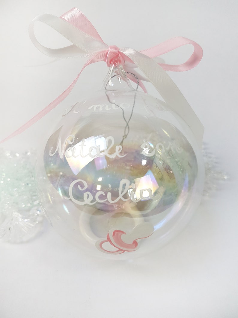 Custom Written Ball My First Christmas Date Name Phrase | Etsy