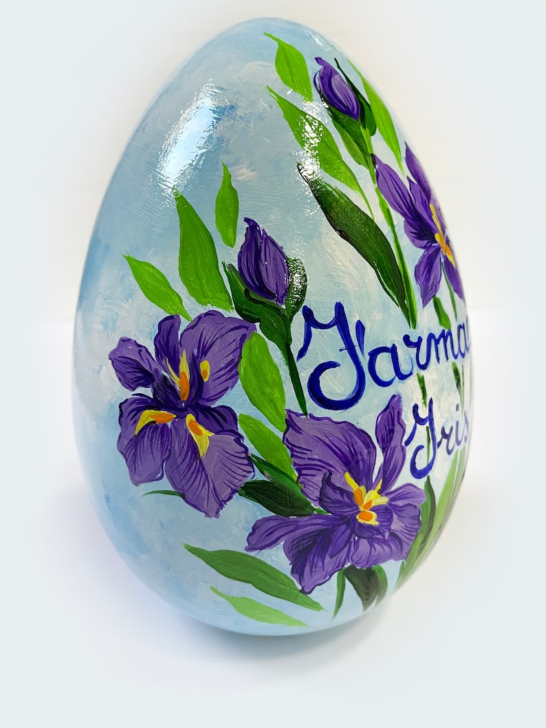 Personalized Egg With Flowers and Name Written in Italics. Hand-painted ...