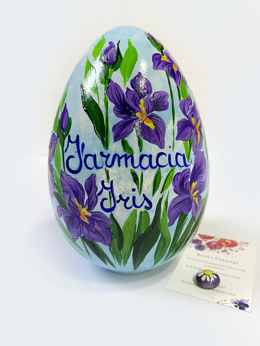 Personalized Egg With Flowers and Name Written in Italics. Hand-painted ...