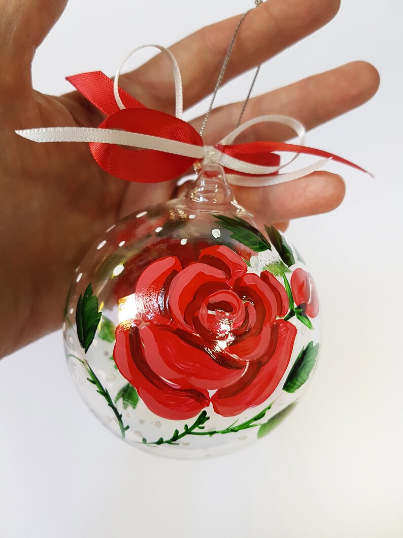 Red Roses Ornament Personalized Gift for Her Completely Hand | Etsy