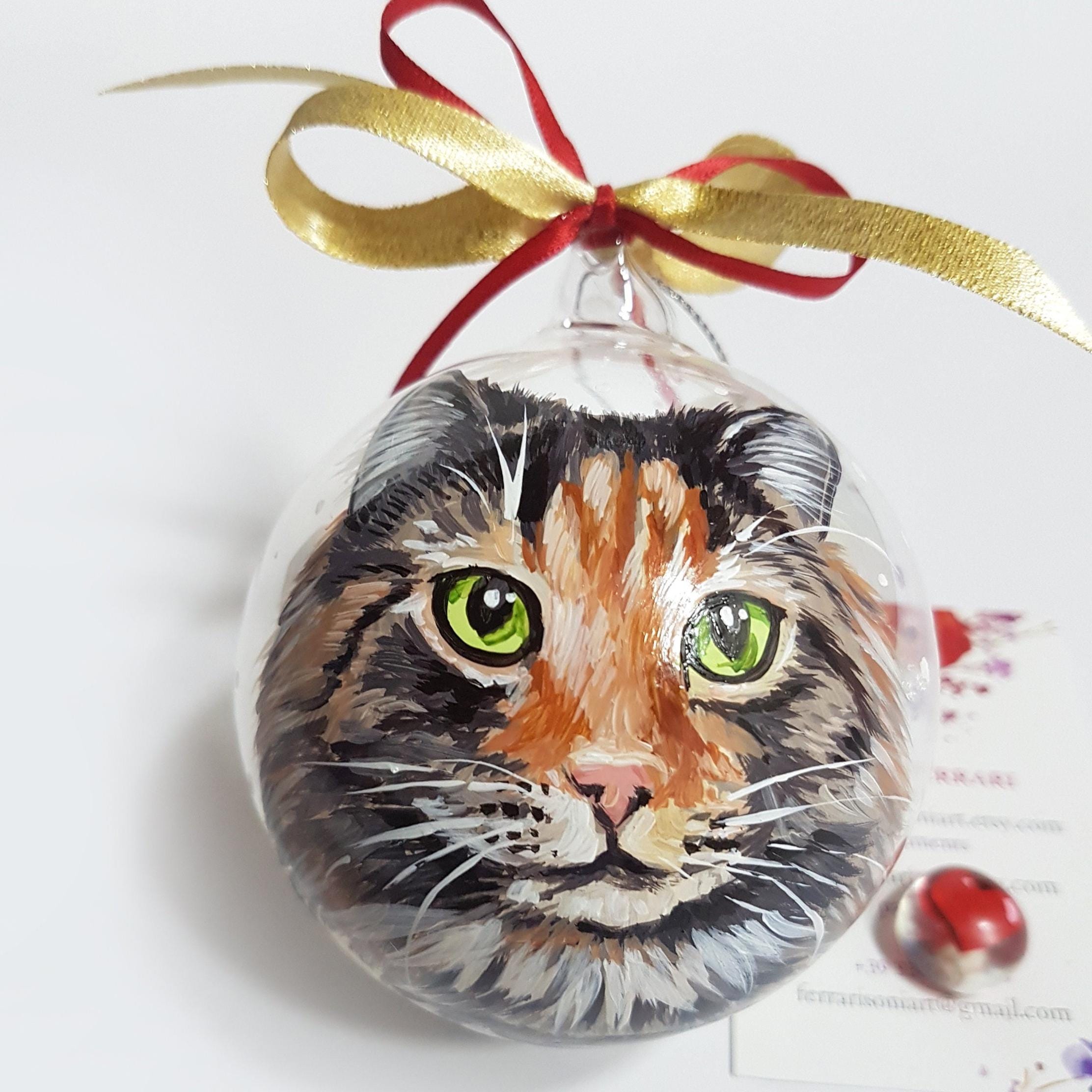 Personalized Cat Ornament, Portrait of Your Pet. Decoration to Give to ...