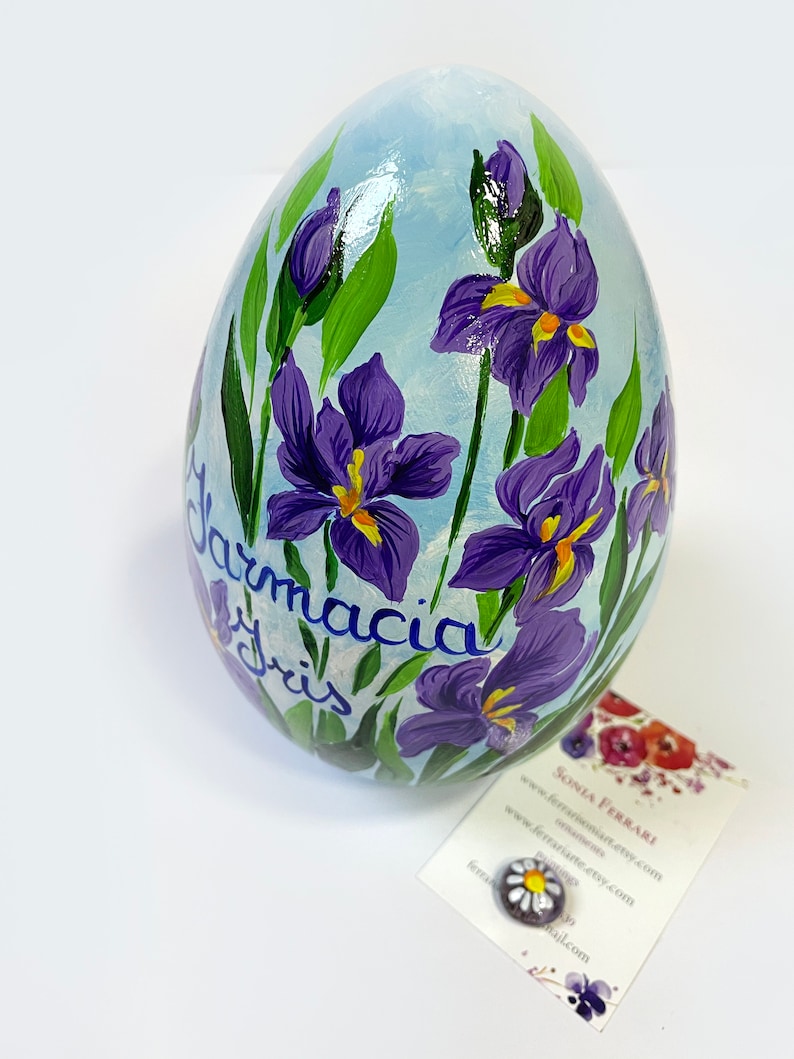 Personalized Egg With Flowers and Name Written in Italics. Hand-painted ...