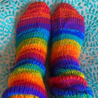 Colourful Rainbow Over the Knee Cotton Socks - Etsy