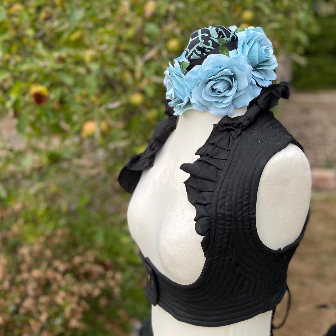 Black Quilted Underbust Corset Top, Steampunk Victorian Bodice - Etsy