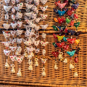 String of 20 Colourful Textile Birds With Bell Tota Decoration - Etsy