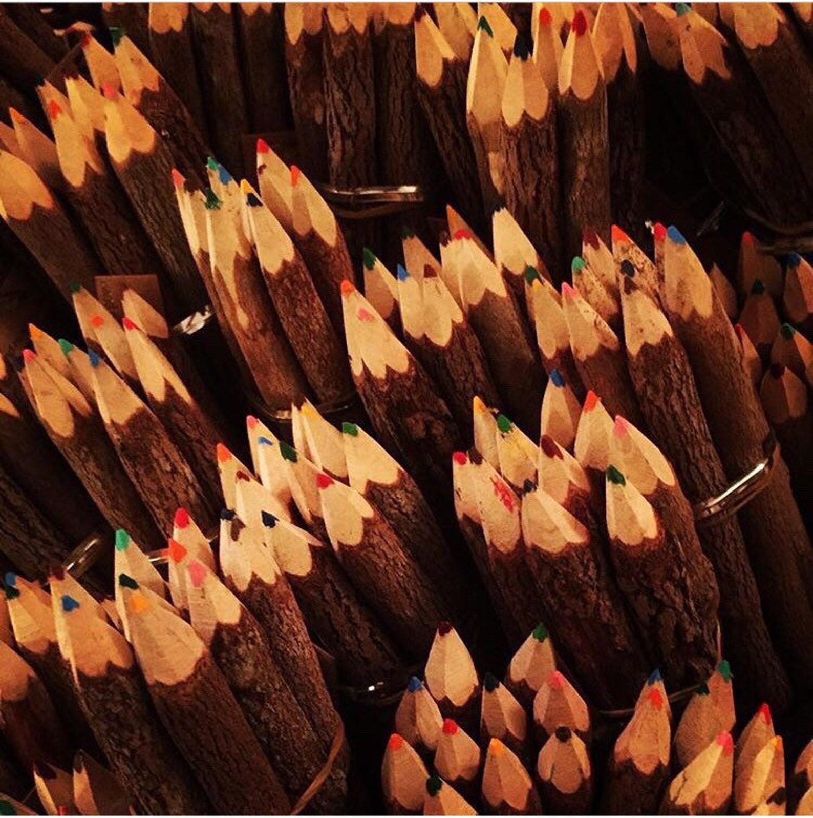 10 Twig Pencils Hand Carved Multi Coloured Bundle Ethically Sourced ...