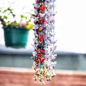 String of 20 Colourful Textile Birds With Bell Tota Decoration - Etsy