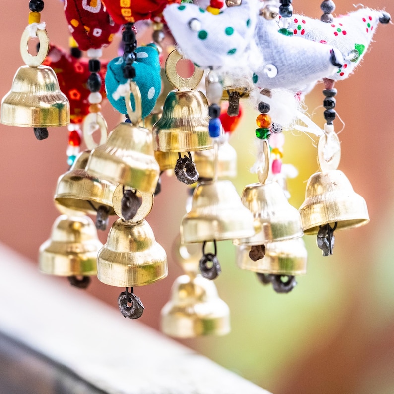 String of 20 Colourful Textile Birds With Bell Tota Decoration - Etsy