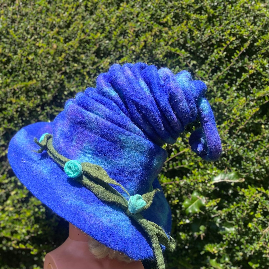 Witches Hat Nepalese Felt Hat, Cottage Core Witch Wizard Fairy Cosplay ...