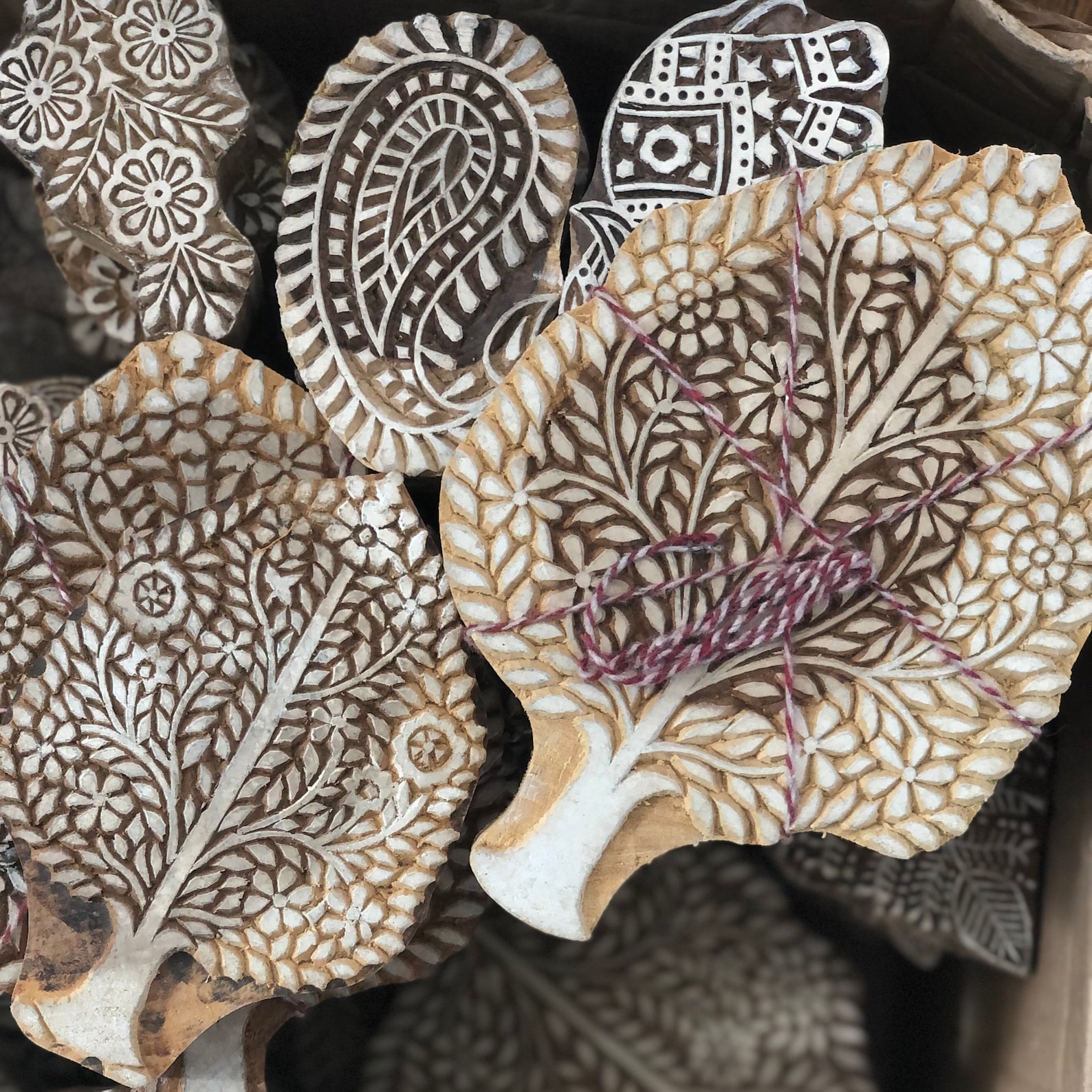 Hand Carved Wooden Printing Block - Tree of Life - Print - Stamp ...