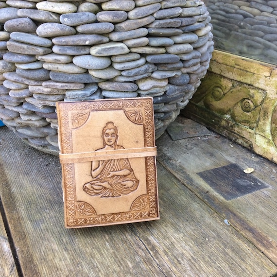 Buddha Book Small Chunky Notebook Journal Embossed Leather . | Etsy