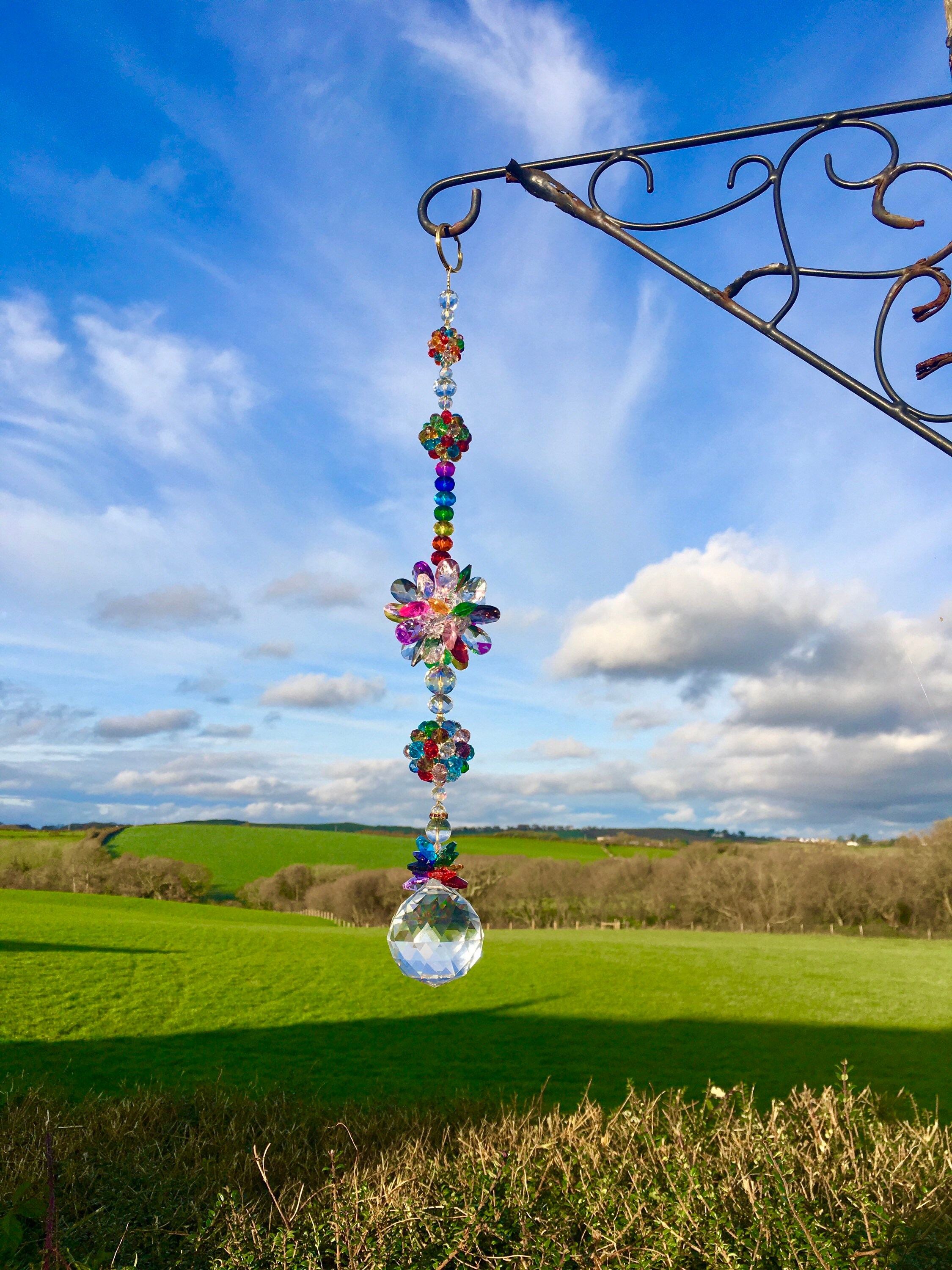 Rainbow Supernova Crystal Suncatcher Feng Shui Hanging | Etsy