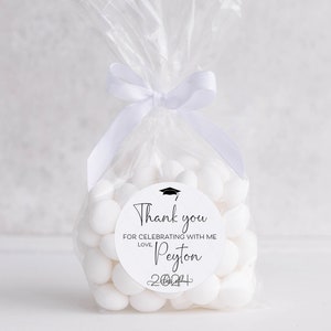 Graduation Thank You Sticker, Graduation Party Favor Sticker, Class of ...