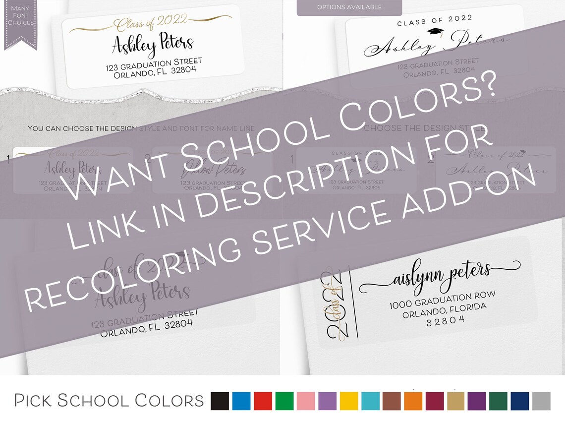 Graduation Address Label Graduate Announcement Return Address - Etsy