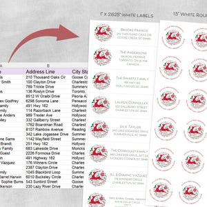 Christmas Reindeer Guest Label Bundle, Christmas Recipient Labels With ...