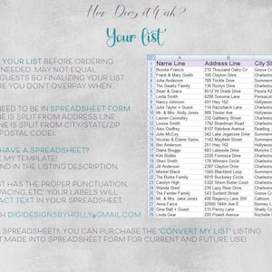 Guest Address Labels, Recipient Address Labels, Invitation, Party ...