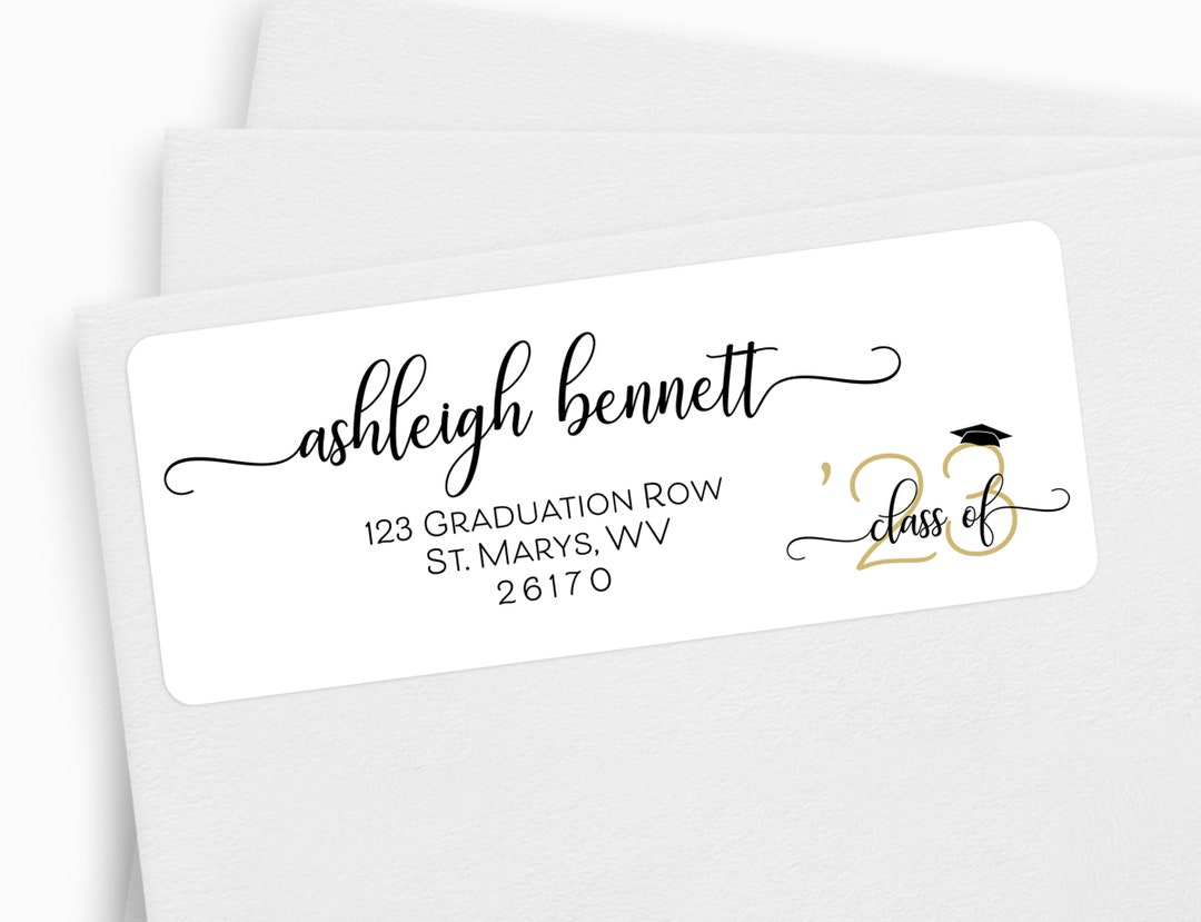 Graduation Address Label, Graduate Announcement Return Address Label ...
