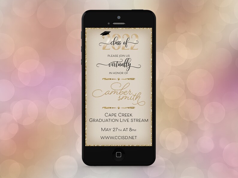 Graduation Virtual Invitation Graduation Live Stream Invite - Etsy