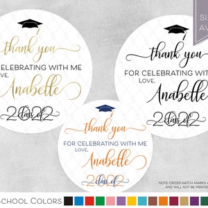 Graduation Thank You Sticker Graduation Party Favor Sticker - Etsy
