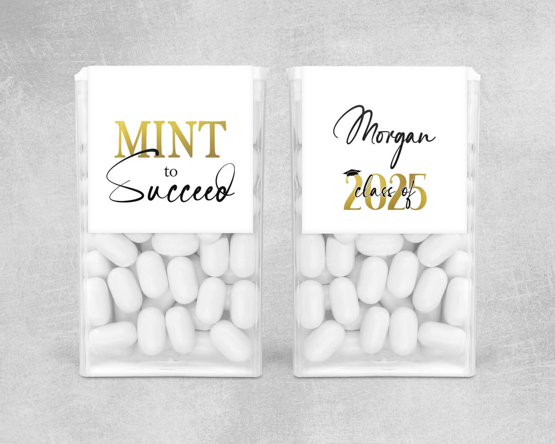 Mint to Succeed Personalized Class of 2025 Label for Party Favor Mints ...