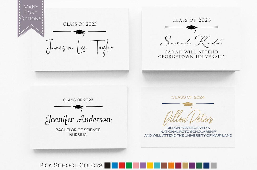 Graduation Name Card, Graduate Class of 2023 Announcement Insert Card ...