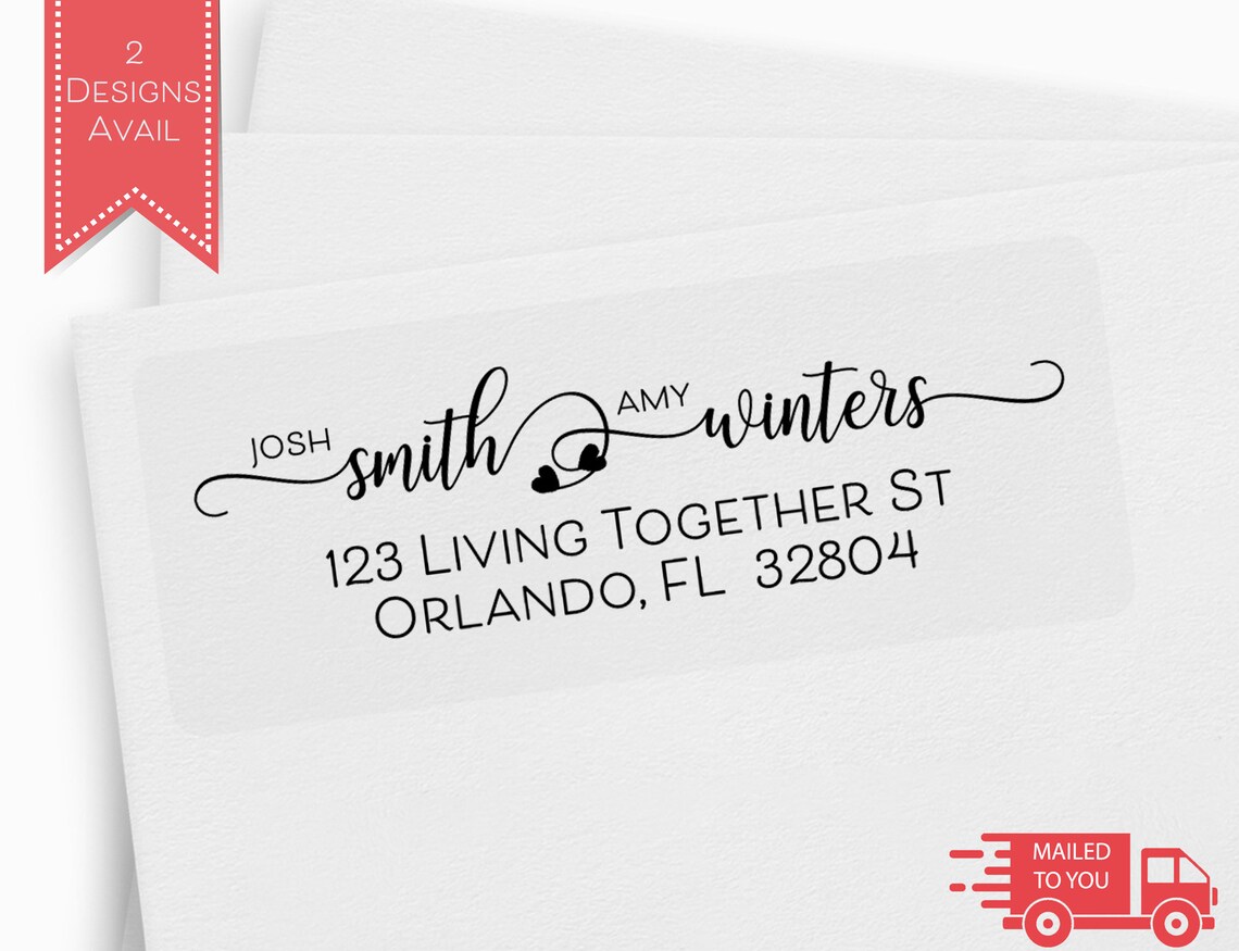 Couples Address Labels, Return Address Labels, Script Address Stickers ...