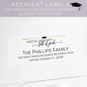 Graduation Insert Card With Graduate's Name, College Info and College ...