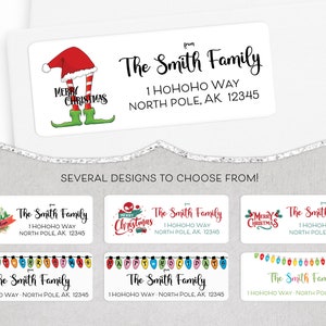 Christmas Personalized Return Address Labels, Holiday Custom Return ...